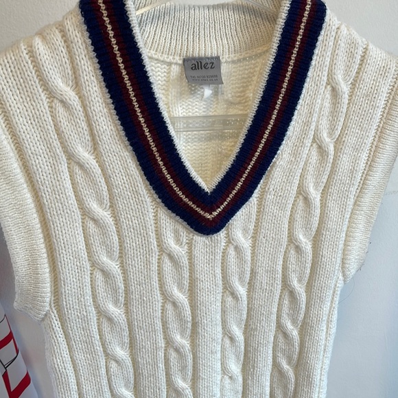 Allez UK | Sweaters | Vintage Cricket Vest With Navy And Burgundy ...